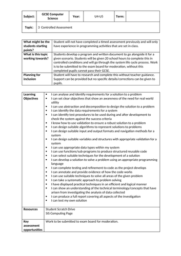 J276 OCR GCSE Computer Science 9-1 Topic Overivews | Teaching Resources