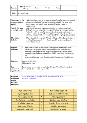 J276 OCR GCSE Computer Science 9-1 Topic Overivews | Teaching Resources