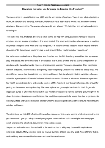 Chapter 3, Mrs Pratchett from 'Boy' by Roald Dahl | Teaching Resources