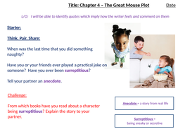 Chapter 4, The Great Mouse Plot from 'Boy' by Roald Dahl | Teaching ...