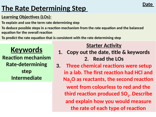 Kinetics The Rate Determining Step A Level Chemistry Teaching