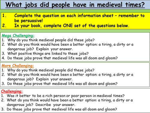 Medieval Life - Work | Teaching Resources