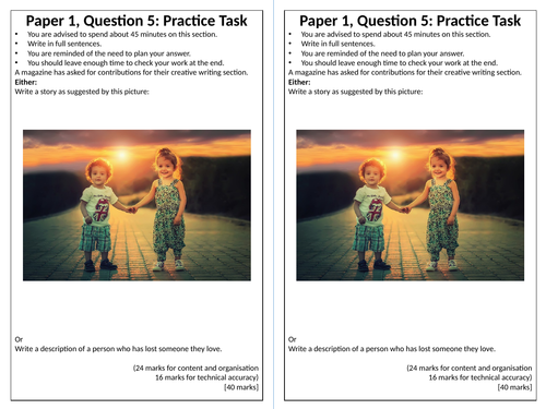 Paper 1, Q5 Practice Tasks Set One | Teaching Resources