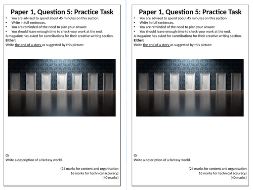 Paper 1, Q5 Practice Tasks Set Two | Teaching Resources