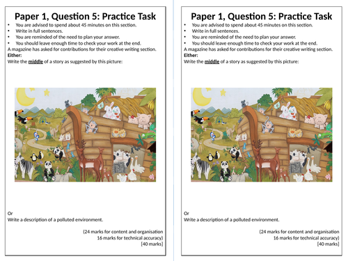Paper 1, Q5 Practice Tasks Set Three | Teaching Resources