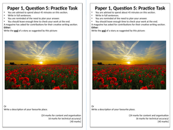 Paper 1, Q5 Practice Tasks Set Three | Teaching Resources