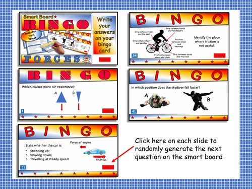 Forces-Smart Board Bingo for Force, Weight, Mass, Friction, Air ...