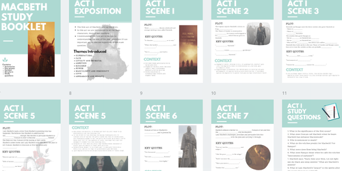 Macbeth GCSE Study and Revision Booklet AQA EDEXCEL | Teaching Resources