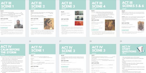 Macbeth GCSE Study and Revision Booklet AQA EDEXCEL | Teaching Resources