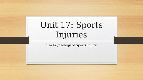 Unit 17 Sports injuries | Teaching Resources