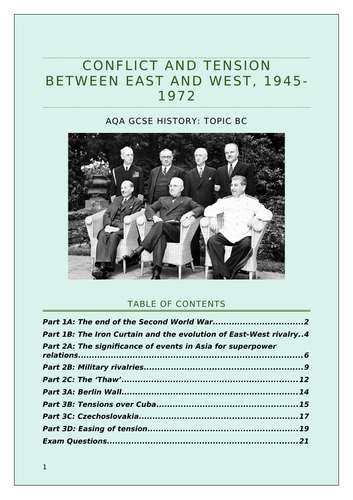 GCSE History: Conflict and Tension Between East and West 1945-1972 Revision Guide | Teaching ...