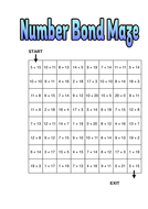 KS1 - Year 1/2 - Mathematics - Number Bonds to 20 Maze Game - Worksheet ...
