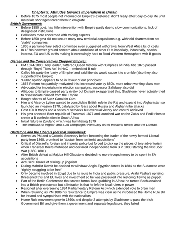 AQA AS/A-Level History British Empire Revision Notes Summarised ...