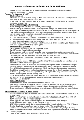 AQA AS/A-Level History British Empire Revision Notes Summarised ...