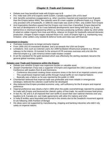 AQA AS/A-Level History British Empire Revision Notes Summarised ...