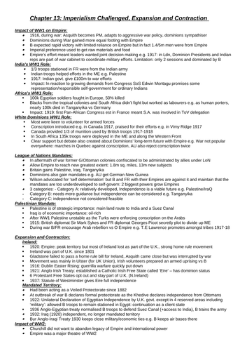 AQA AS/A-Level History British Empire Revision Notes Summarised ...