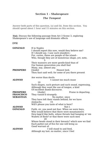 The Tempest, OCR A Level English H472 | Teaching Resources