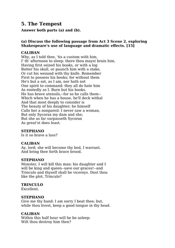 The Tempest, OCR A Level English H472 | Teaching Resources