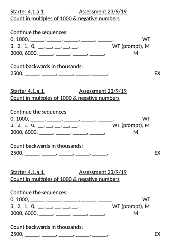 x8 Y4 Place Value Assessment Slips | Teaching Resources