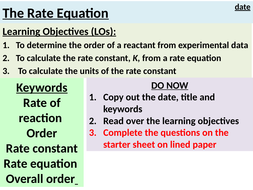 Kinetics: The Rate Equation (A Level Chemistry) | Teaching Resources
