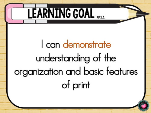 Grade 1 - USA ELA Common Core Standards - Editable Learning Goals ...