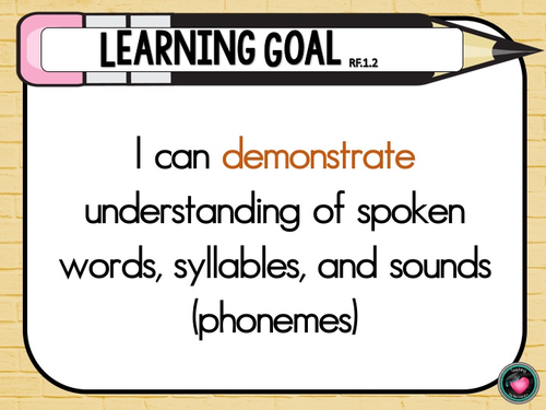 Grade 1 - USA ELA Common Core Standards - Editable Learning Goals ...