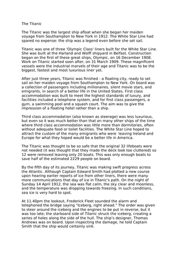 KS2 KS3 Writing resources on the Titanic | Teaching Resources