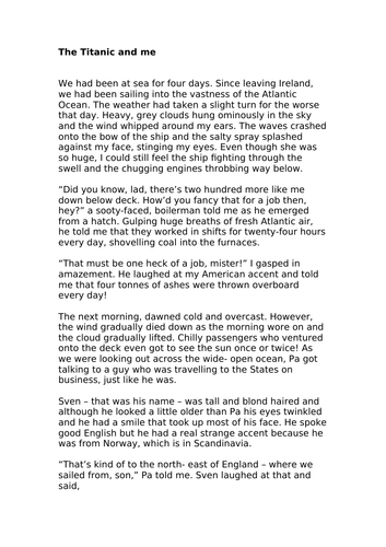 KS2 KS3 Writing resources on the Titanic | Teaching Resources