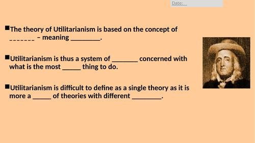 Utilitarianism Workbook and Power Points | Teaching Resources