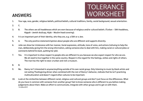 Tolerance Worksheet (US) | Teaching Resources