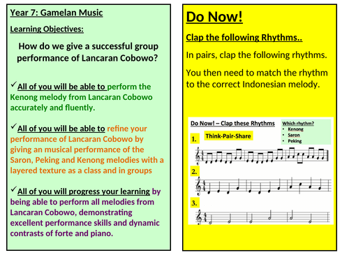 Year 7 Unit of Work - Indonesian Gamelan Music | Teaching Resources