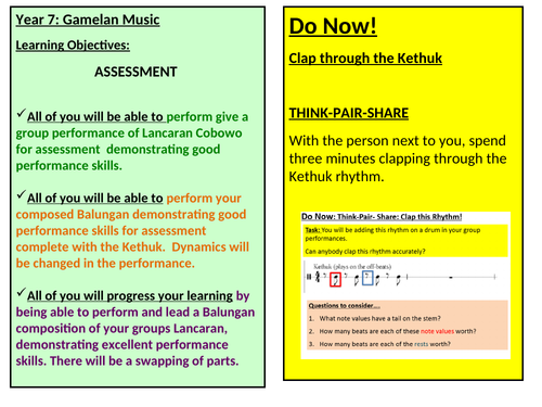 Year 7 Unit of Work - Indonesian Gamelan Music | Teaching Resources