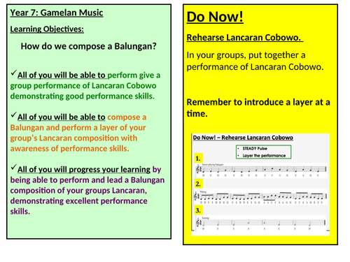 Year 7 Unit of Work - Indonesian Gamelan Music | Teaching Resources