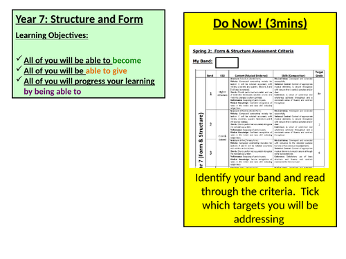 Year 7 Unit of Work - Form & Structure | Teaching Resources