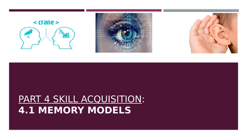 OCR A Level PE Year 2 Skill Acquisition Memory Models Lesson | Teaching ...