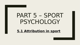 OCR A Level PE Year 2 Sport Psychology - Attribution in sport ...