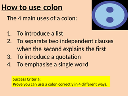 How to use a colon | Teaching Resources