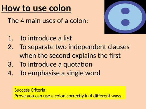 How to use a colon | Teaching Resources