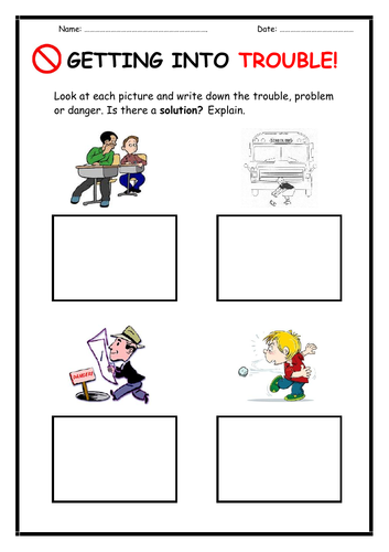 'Getting Into Trouble' Worksheet | Teaching Resources