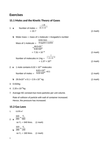A Level Physics - Ideal Gases Presentations and Student workbook (for ...