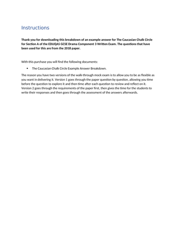 EDUQAS GCSE Drama Component 3 2018 Exam Walk Through with examples for ...