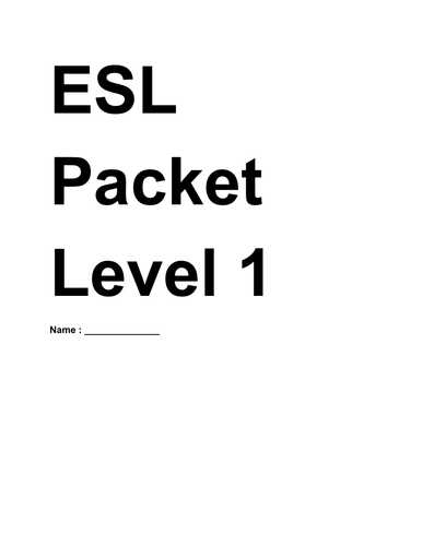 ESL PACKET 1 | Teaching Resources