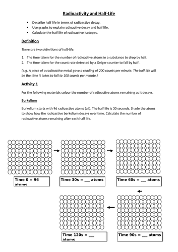 Half Life and Radioactive Decay | Teaching Resources