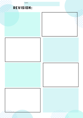 Revision blank boxes - great for end of unit study | Teaching Resources