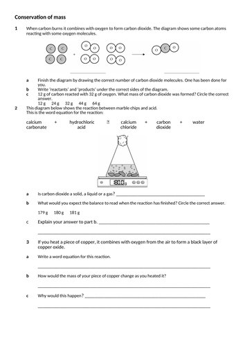 Conservation fo Mass | Teaching Resources