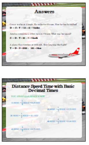 Compound Measures-Speed-Distance and Time Lesson Pack | Teaching Resources