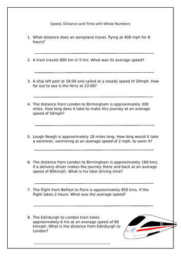 Compound Measures-Speed-Distance and Time Lesson Pack | Teaching Resources