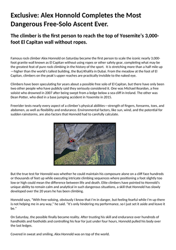 EDUQAS GCSE English Language Paper 2 Q6: Chilean Miners | Teaching ...