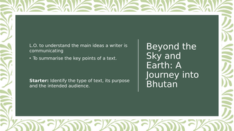 Beyond the Sky and Earth - Journey into Bhutan Analysis | Teaching ...