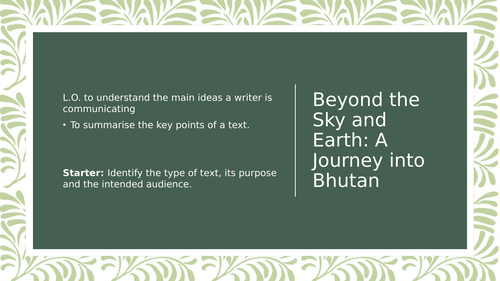 Beyond the Sky and Earth - Journey into Bhutan Analysis | Teaching ...